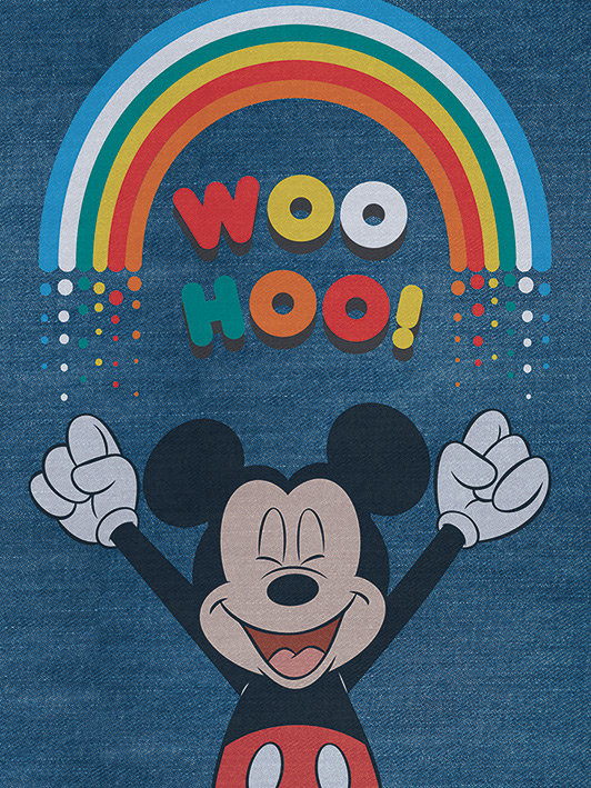Disney Mickey Mouse Woo Hoo Denim' Graphic Art Print on Wrapped Canvas ...
