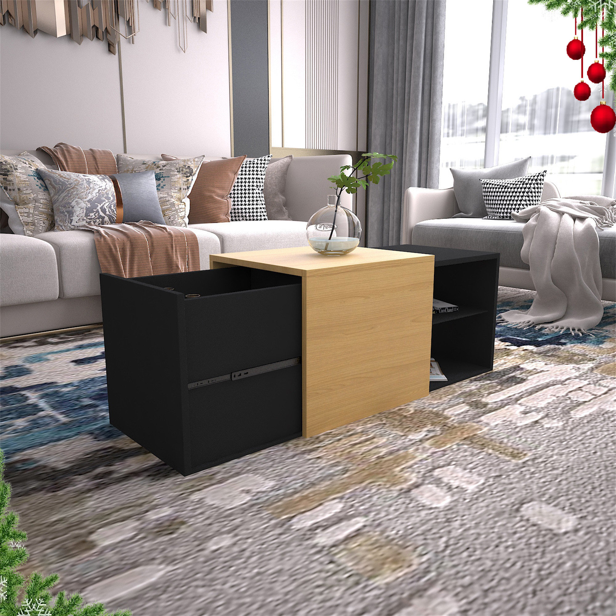 Trule Treadway Floor Shelf Coffee Table with Storage | Wayfair