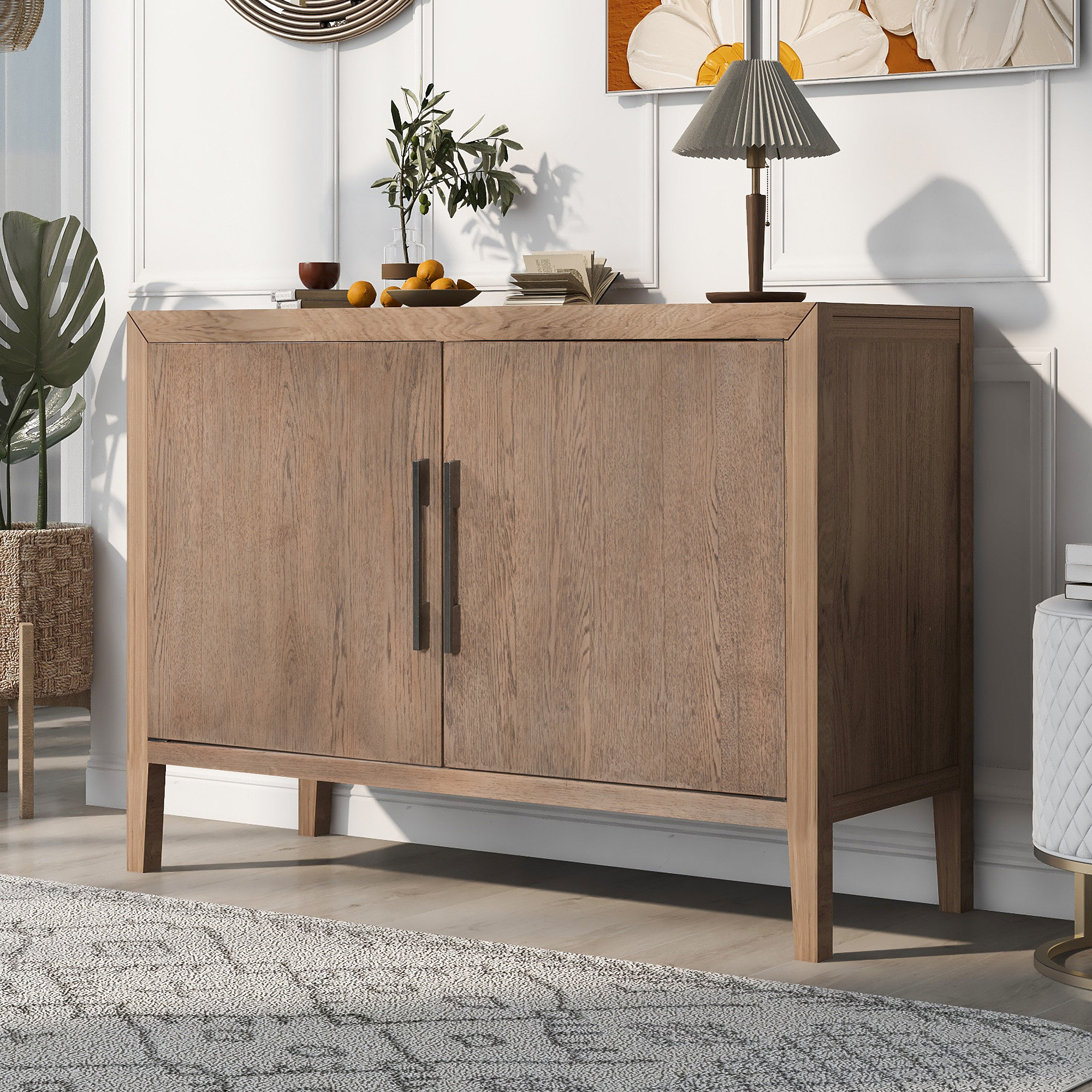 Gracie Oaks U-Style Storage Cabinet Sideboard Wooden Cabinet With 2 ...