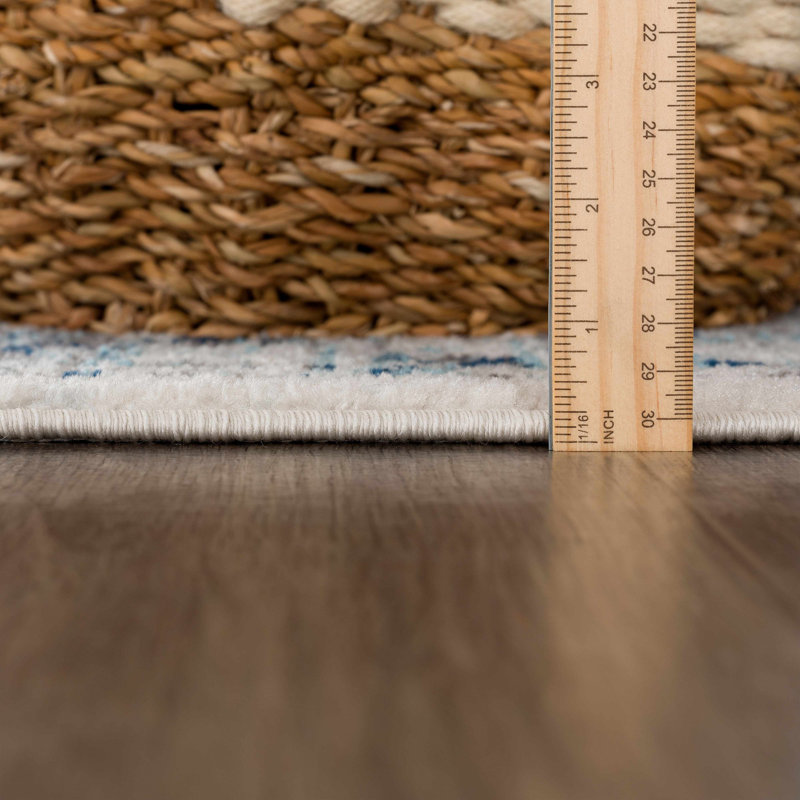 Bungalow Rose Dunnes Performance Blue Rug & Reviews | Wayfair