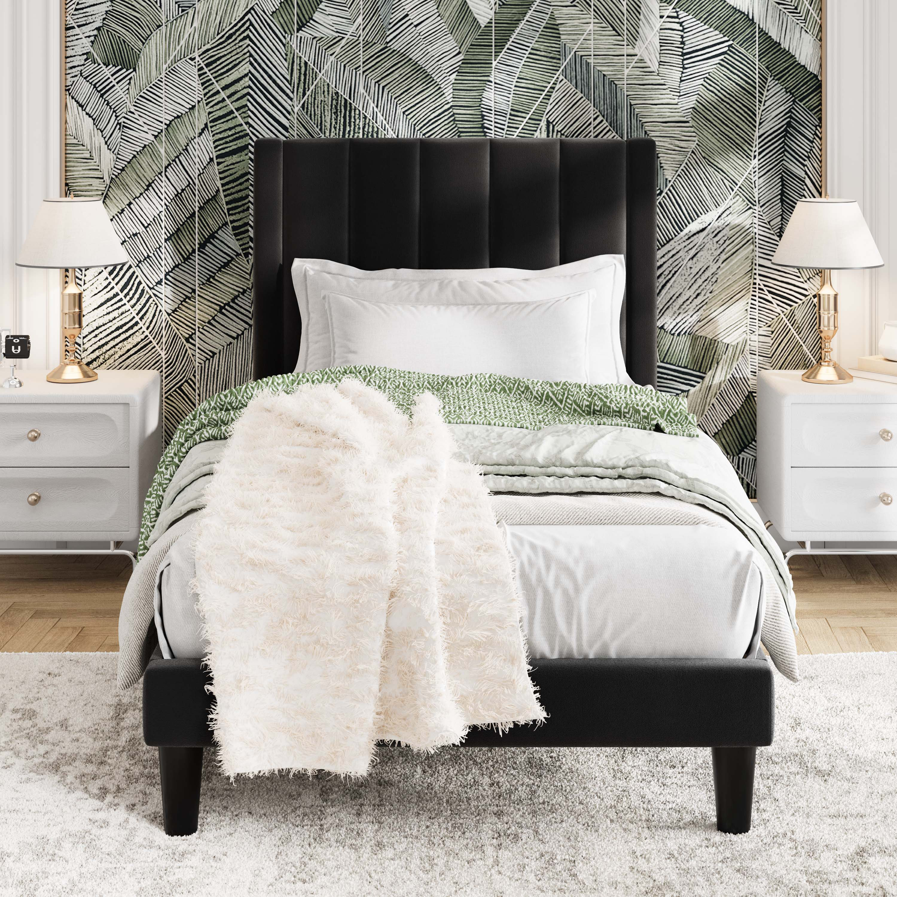 Kelly Clarkson Home Cleo Velvet Upholstered Platform Bed & Reviews ...