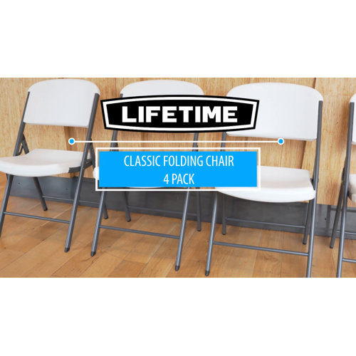 Lifetime Plastic / Resin Stackable Folding Chair Folding Chair Set ...