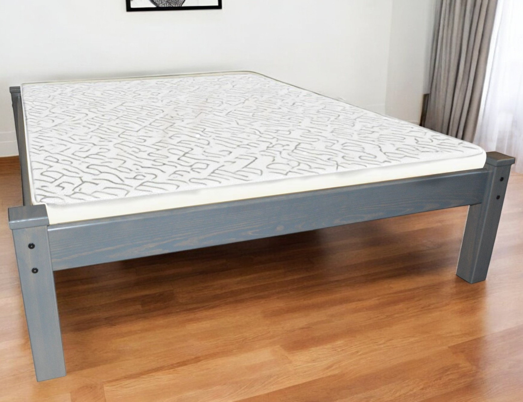 HomeRoots Gray Solid Wood Full Bed Frame | Wayfair