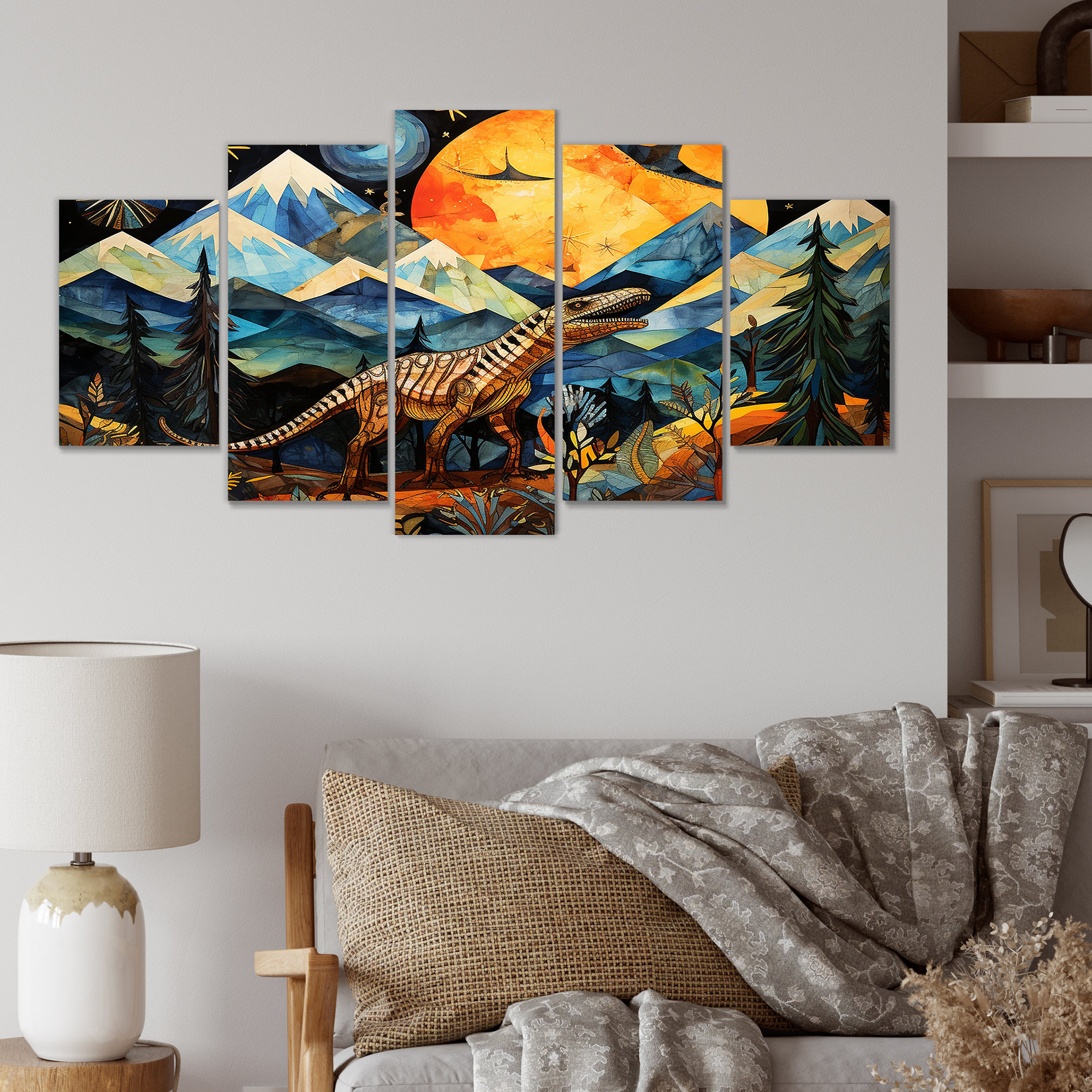 Trinx Ancient Dinosaur Legends II - Dinosaur Multipanel Wall Art | Wayfair