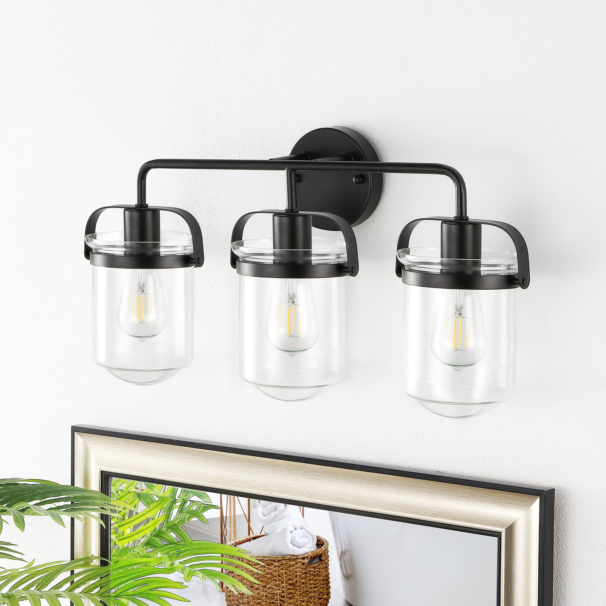 Longshore Tides 3-light Dimmable Vanity Light with Glass Shades ...