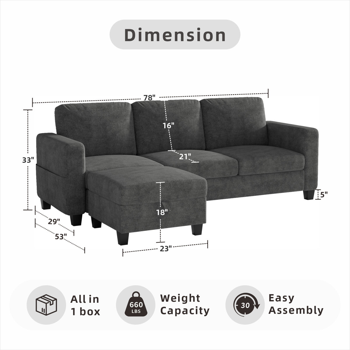 Ebern Designs Jaydie 78" Upholstered Sofa Couch & Reviews | Wayfair