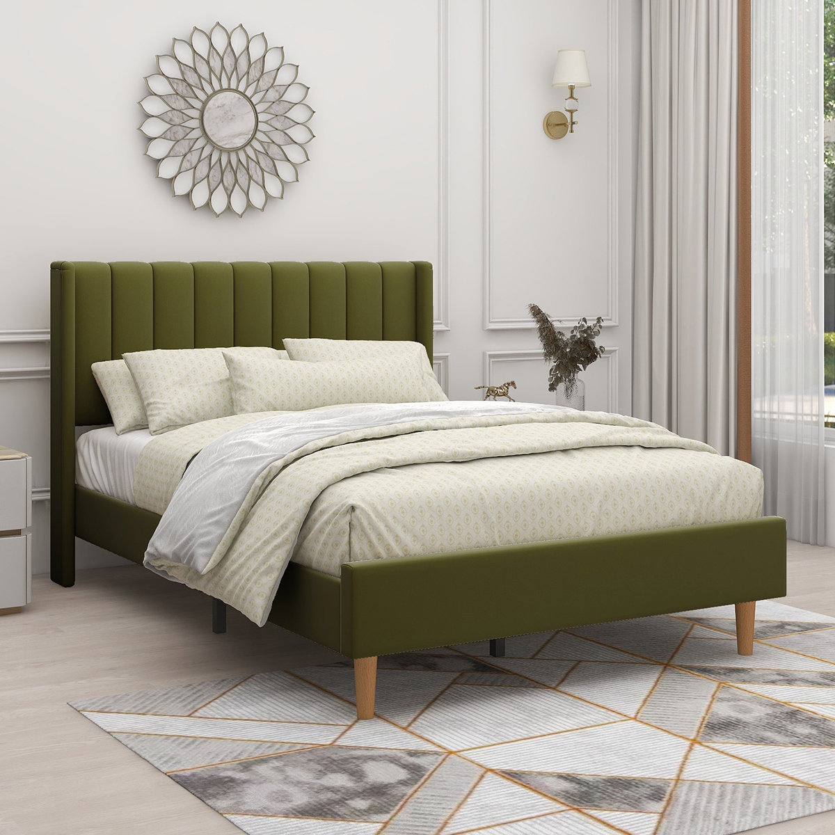 Wade Logan® Eriksay Low Profile Upholstered Platform Bed with Winback ...