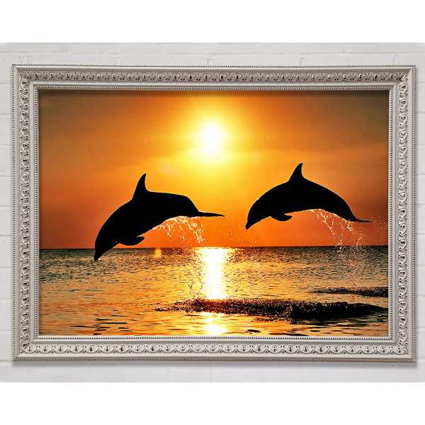 Bright Star Sunset Dolphins - Single Picture Frame Print | Wayfair.co.uk