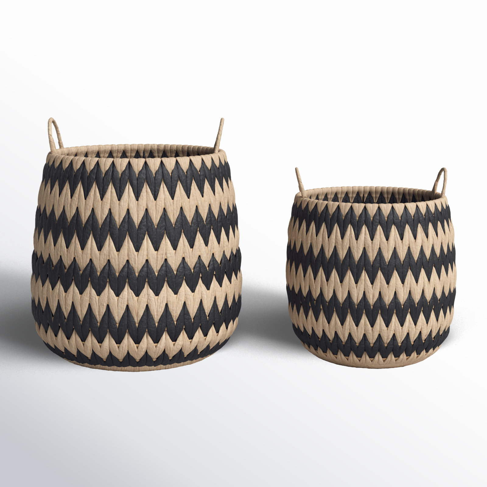 Kelly Clarkson Home Decorative Flame Stitch 2 Piece Wicker Basket Set ...