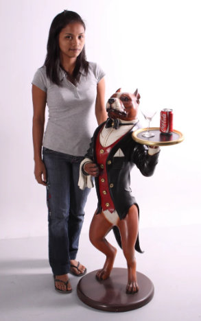 Trinx Pit Bull Butler Statue | Wayfair