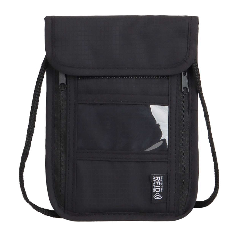 Luxtrada Travel Neck Wallet RFID Blocking Passport Holder Nylon Neck ...