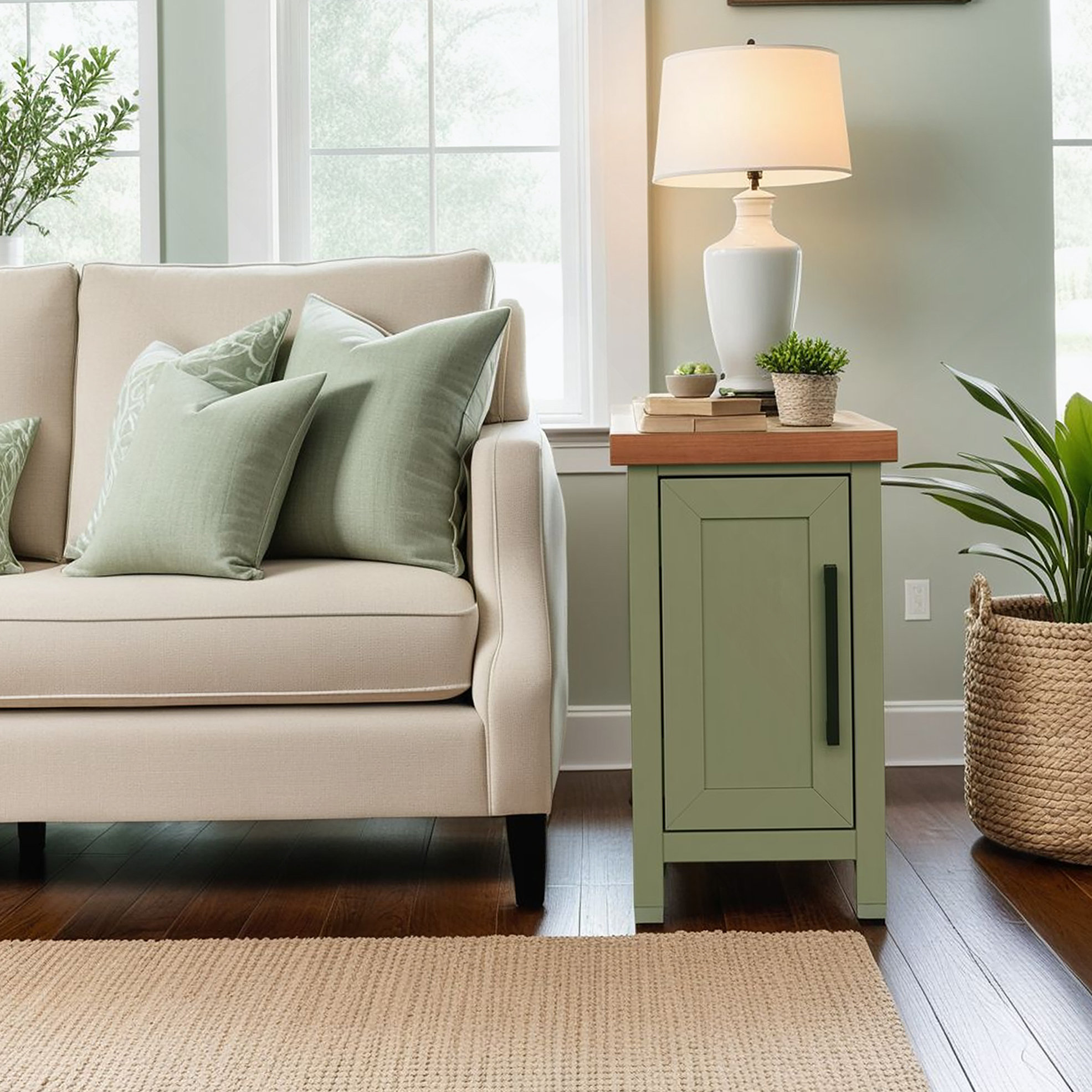 Lark Manor™ 14 inch Chairside Table, No Assembly Required, Sage Green ...