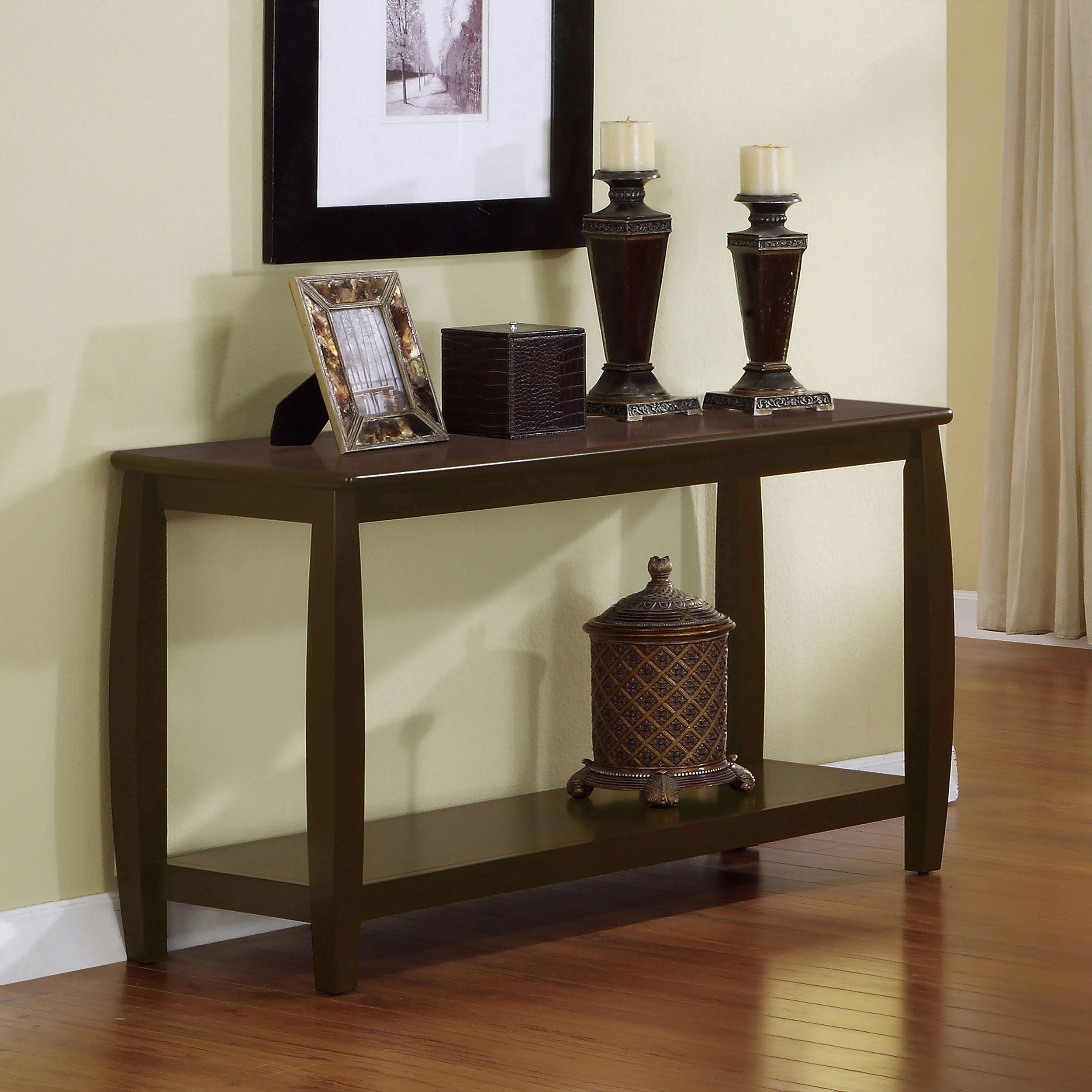 Mercer41 Dixon Wood Entryway Console Table with Shelf Cappuccino ...