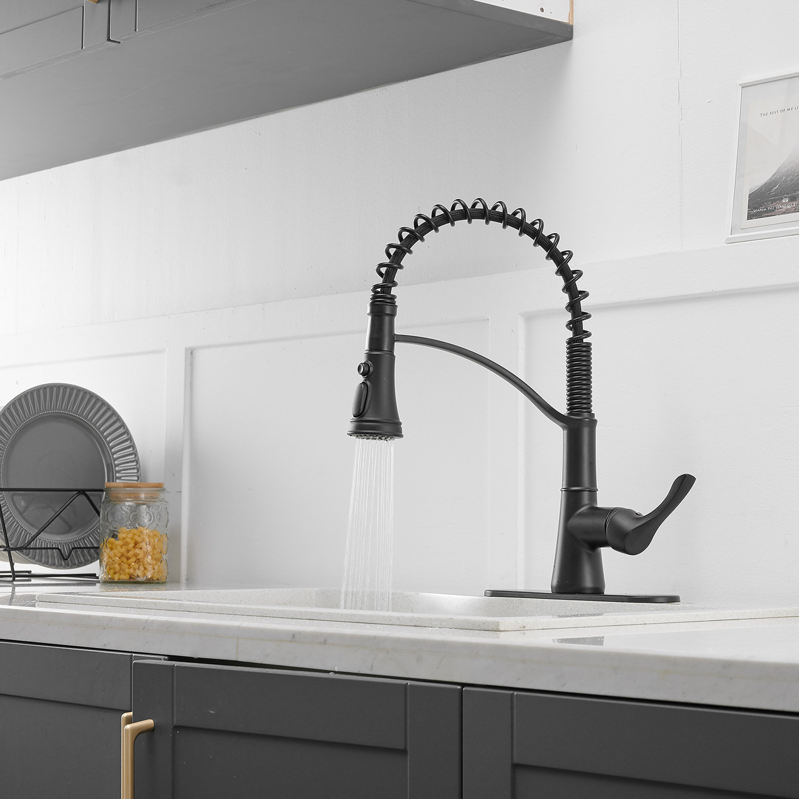 VIBRANTBATH Single Handle 3 Spray Pull Down Sprayer Kitchen Faucet ...
