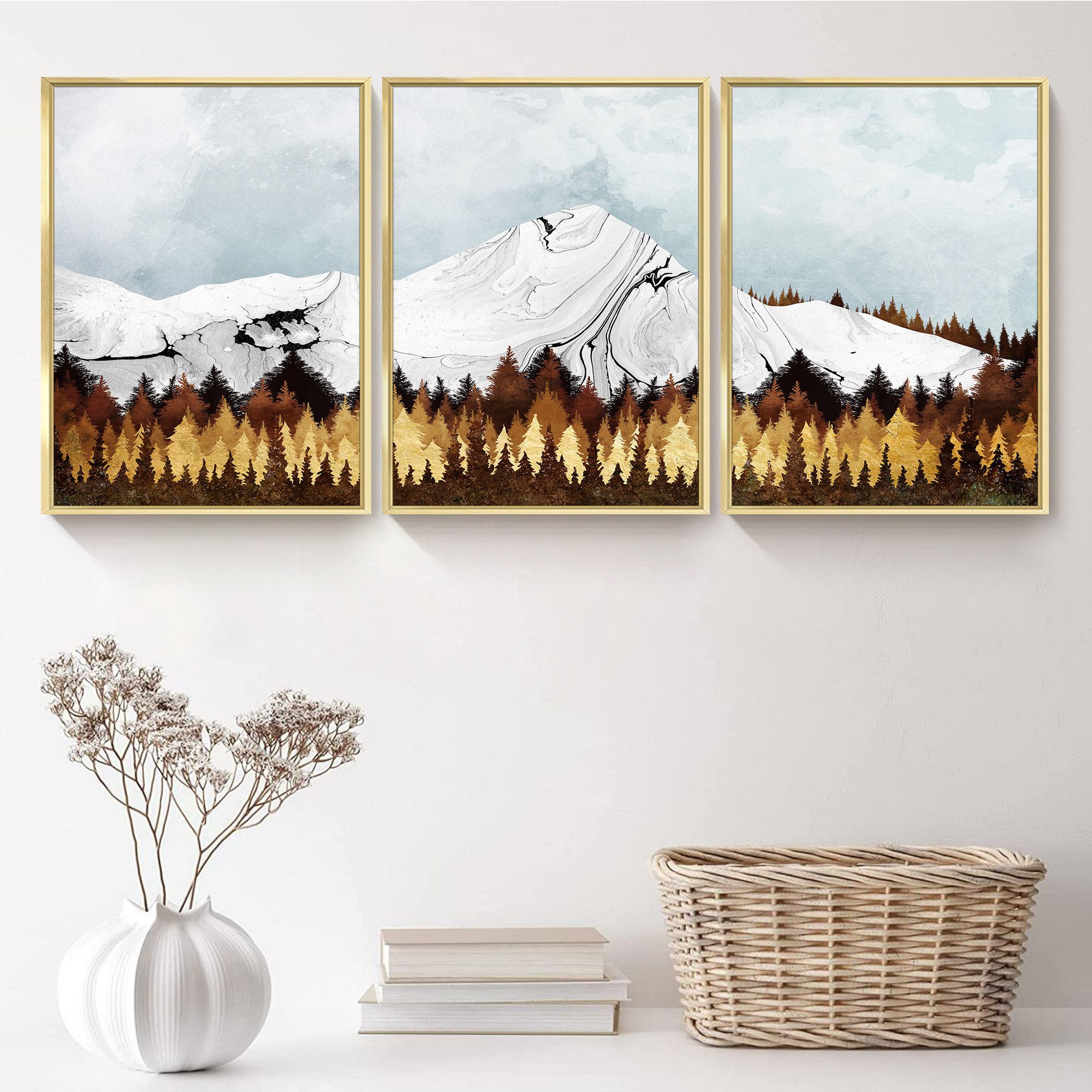 Loon Peak® Abstract Landscape - 3 Piece Picture Frame Print Set on ...