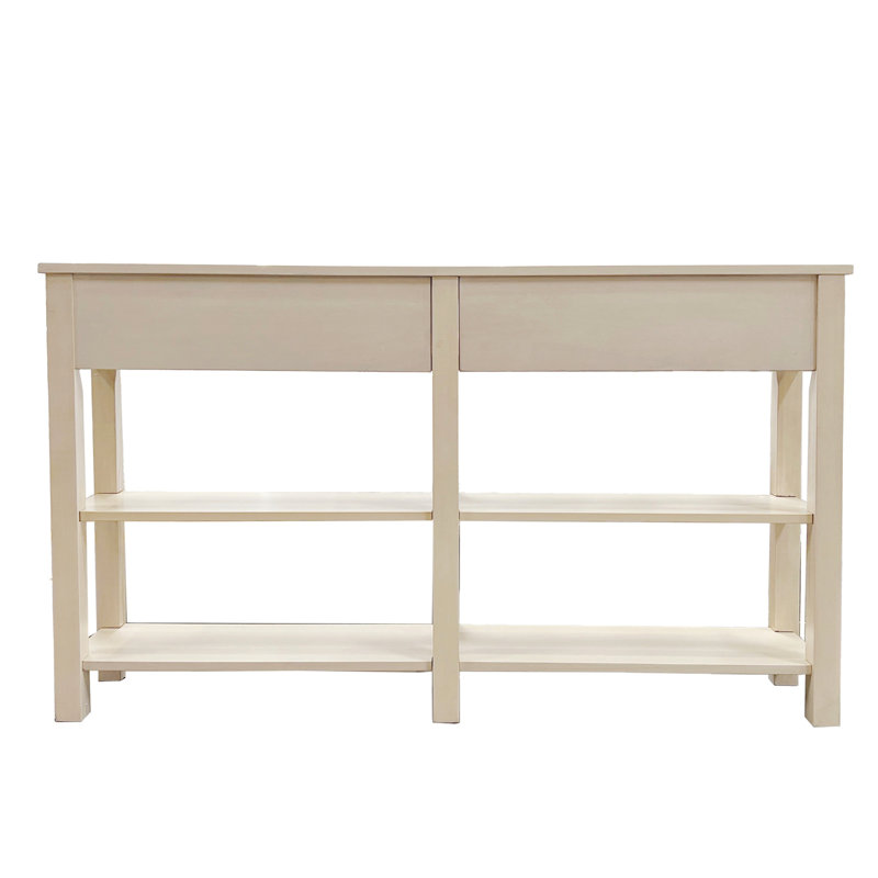 Lark Manor™ Rectangular Storage Console Table With 4 Drawer And 4 Open ...