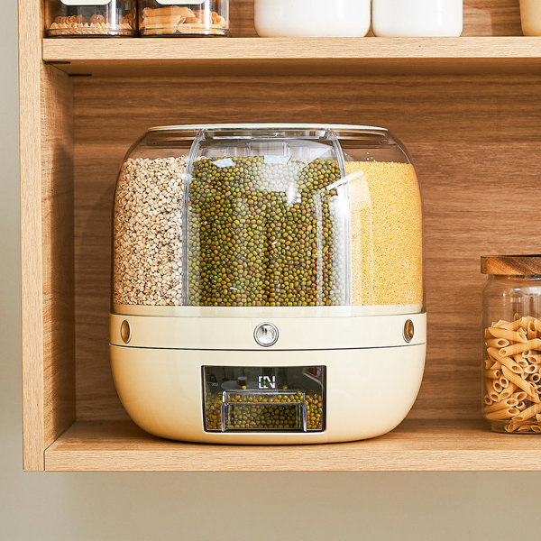 Ebern Designs Rotating Rice Dispenser – 6-Compartment Moisture-Proof ...
