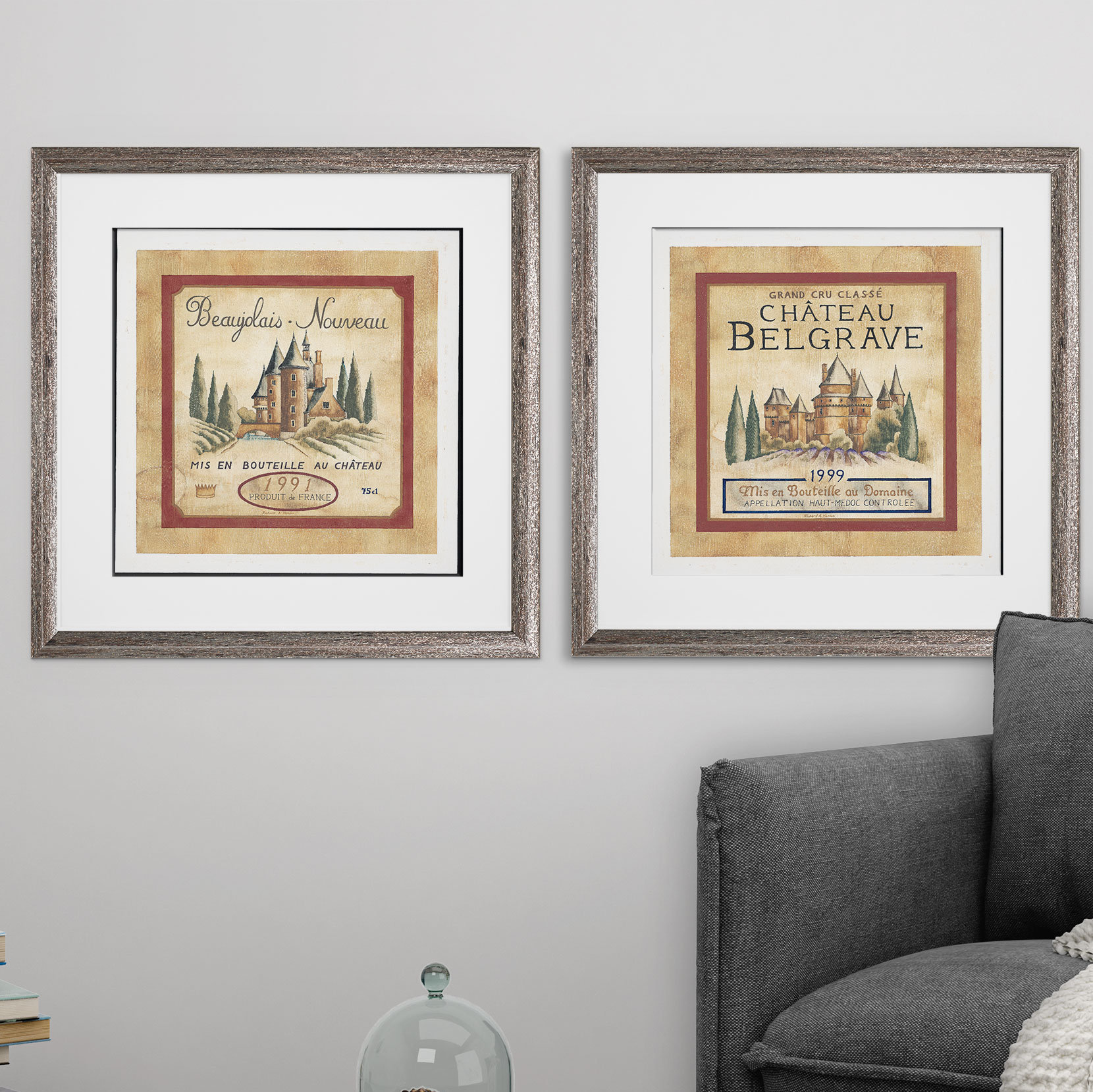 Fleur De Lis Living 'Wine Labels I' 2 Piece Framed Vintage ...