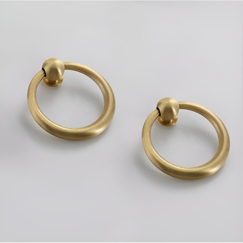 Infinitee Green Golden Pure Copper Handle, Cabinet Door Handle | Wayfair