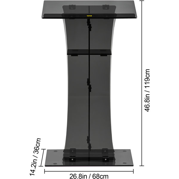 VEVOR 46'' Plastic / Acrylic Tabletop Lectern with Storage | Wayfair