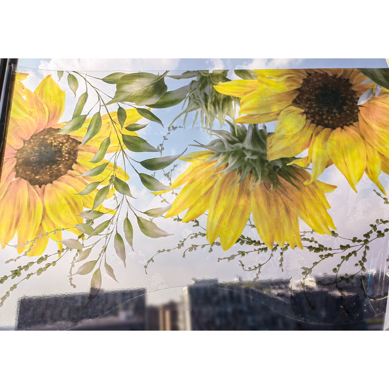 August Grove® Sunflowers Plants & Flowers Static Cling Window Decal ...