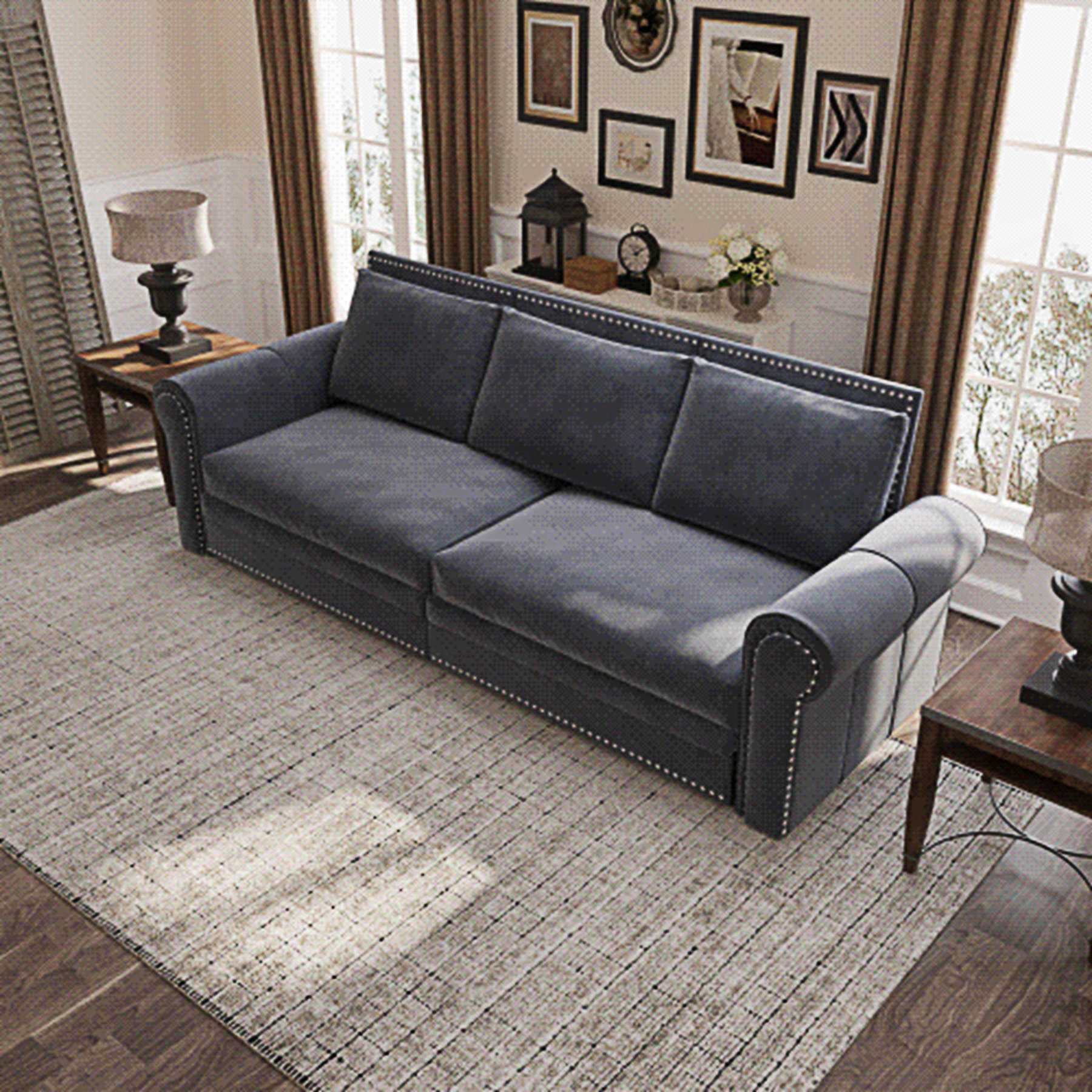 Red Barrel Studio® Chesterfield Sofa, King Pull Out Sofa Bed, 3-In-1 ...