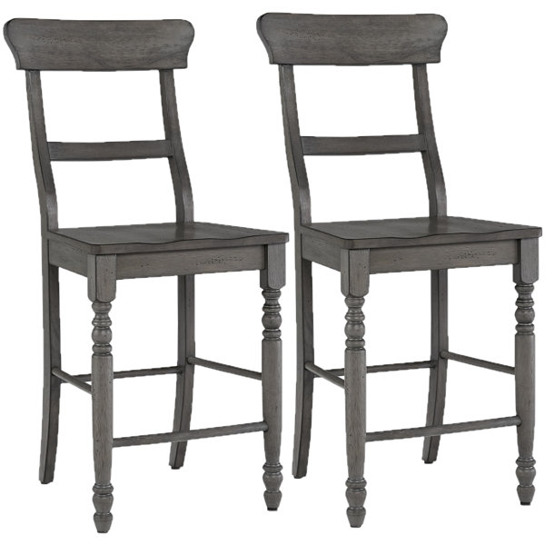 Alcott Hill® Harrah Solid Wood Ladder Back Counter Chair - Wayfair Canada