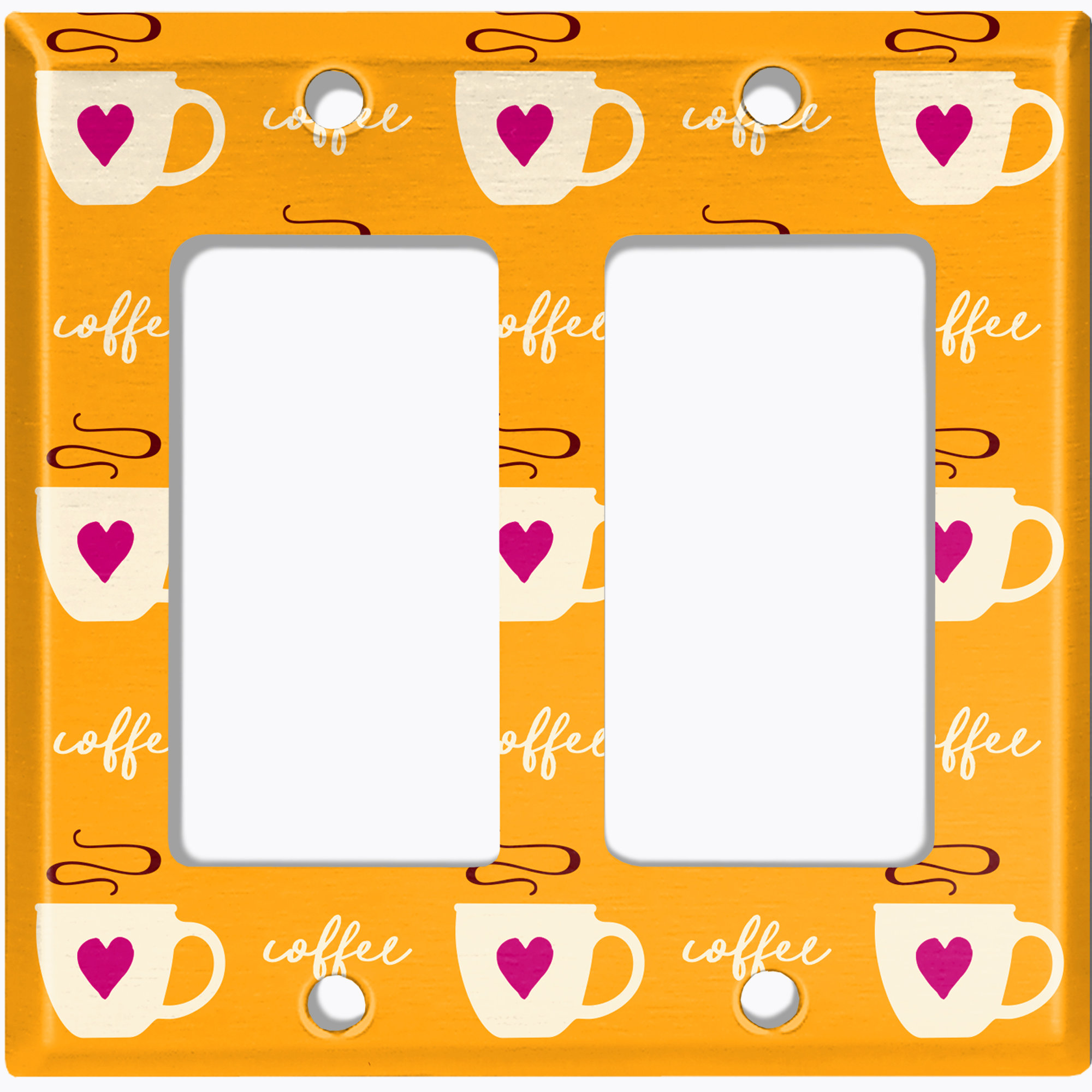 WorldAcc Metal Light Switch Plate Outlet Cover (Coffee Cups Red Heart ...
