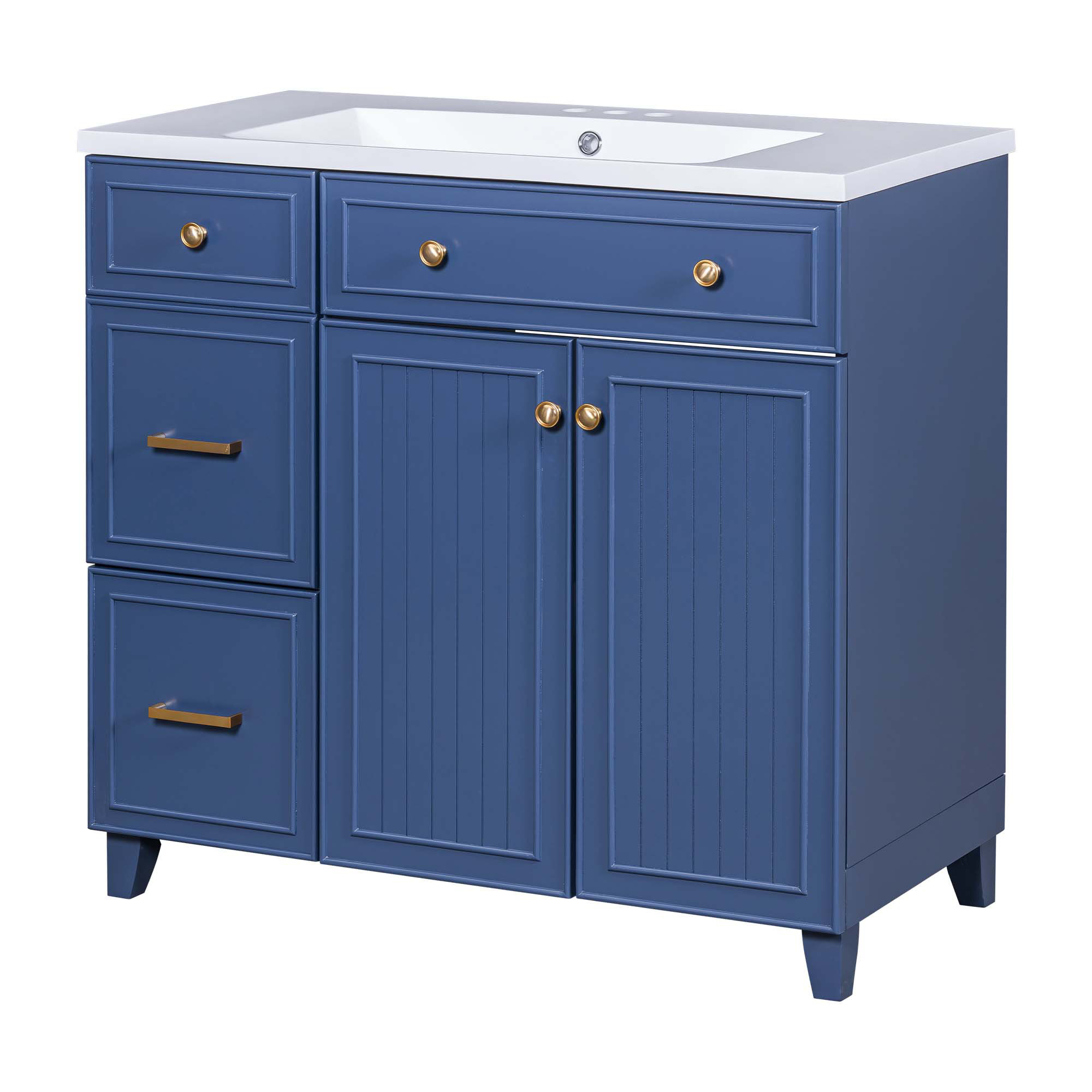 Winston Porter Transitional Single Bathroom Vanity Cabinet With Sink, 2 ...