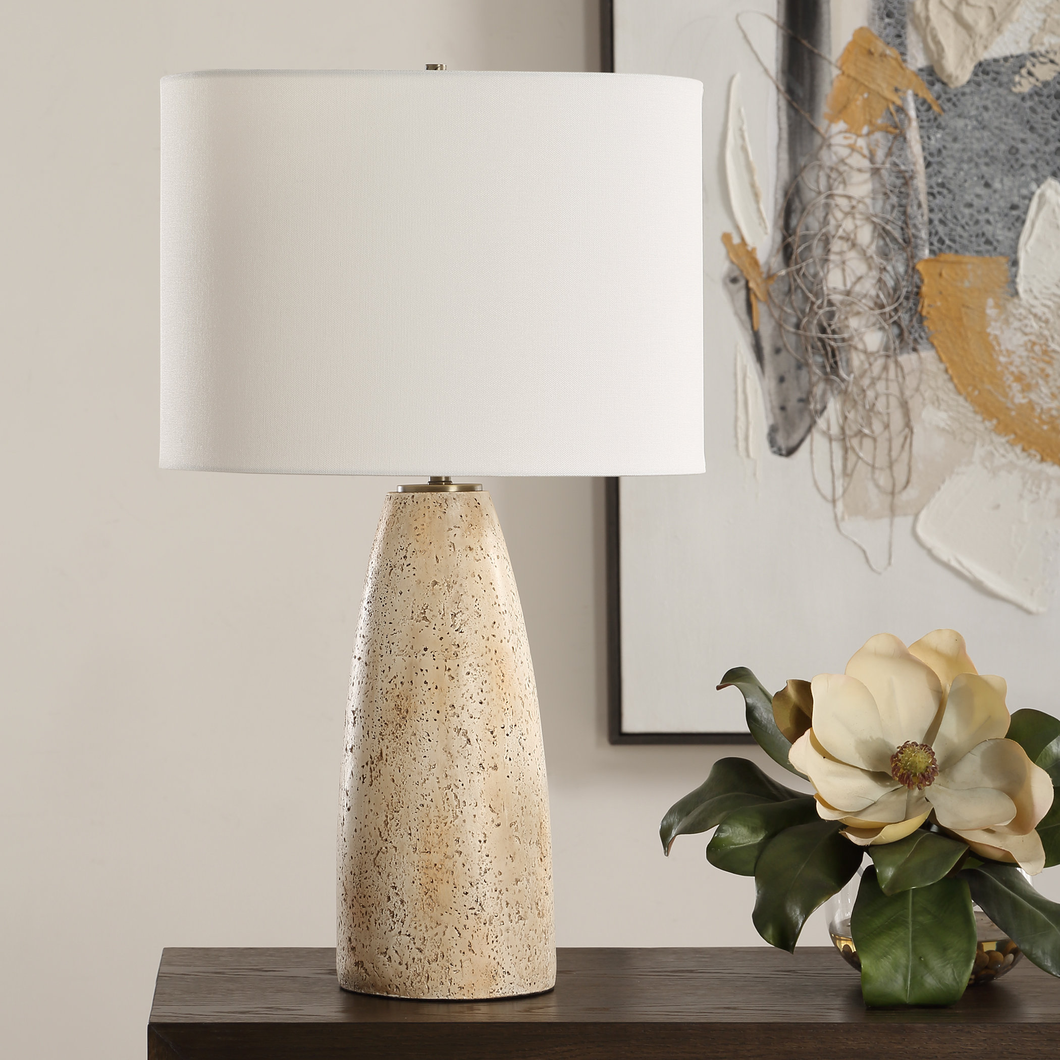 Hokku Designs Chavonte Travertine Table Lamp | Wayfair