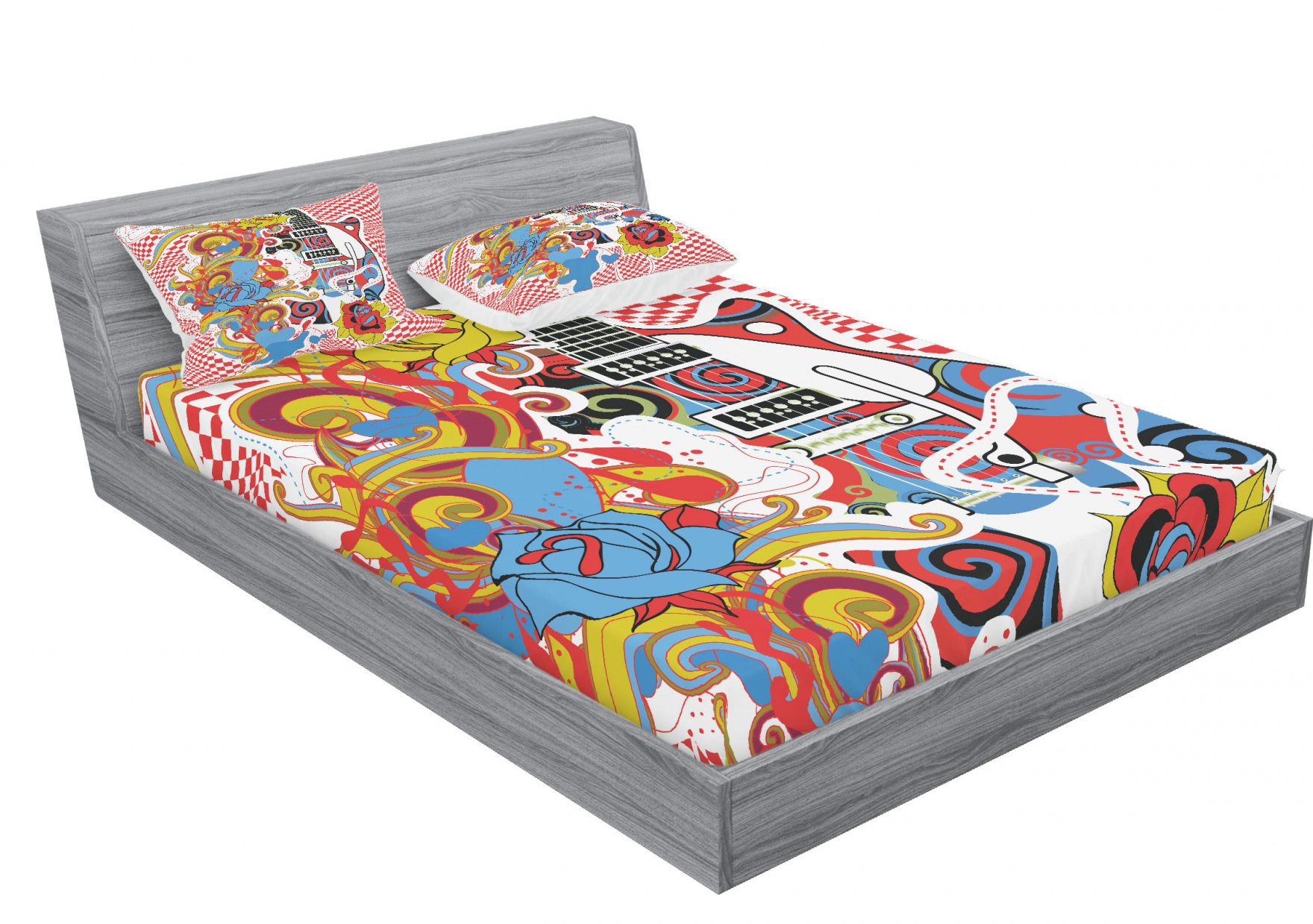 Ambesonne Rock Music Checkered Sheet Set | Wayfair