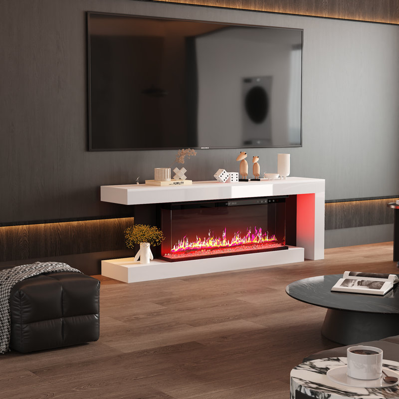 Wrought Studio™ Electronic Fireplace With TV Stand & Reviews | Wayfair