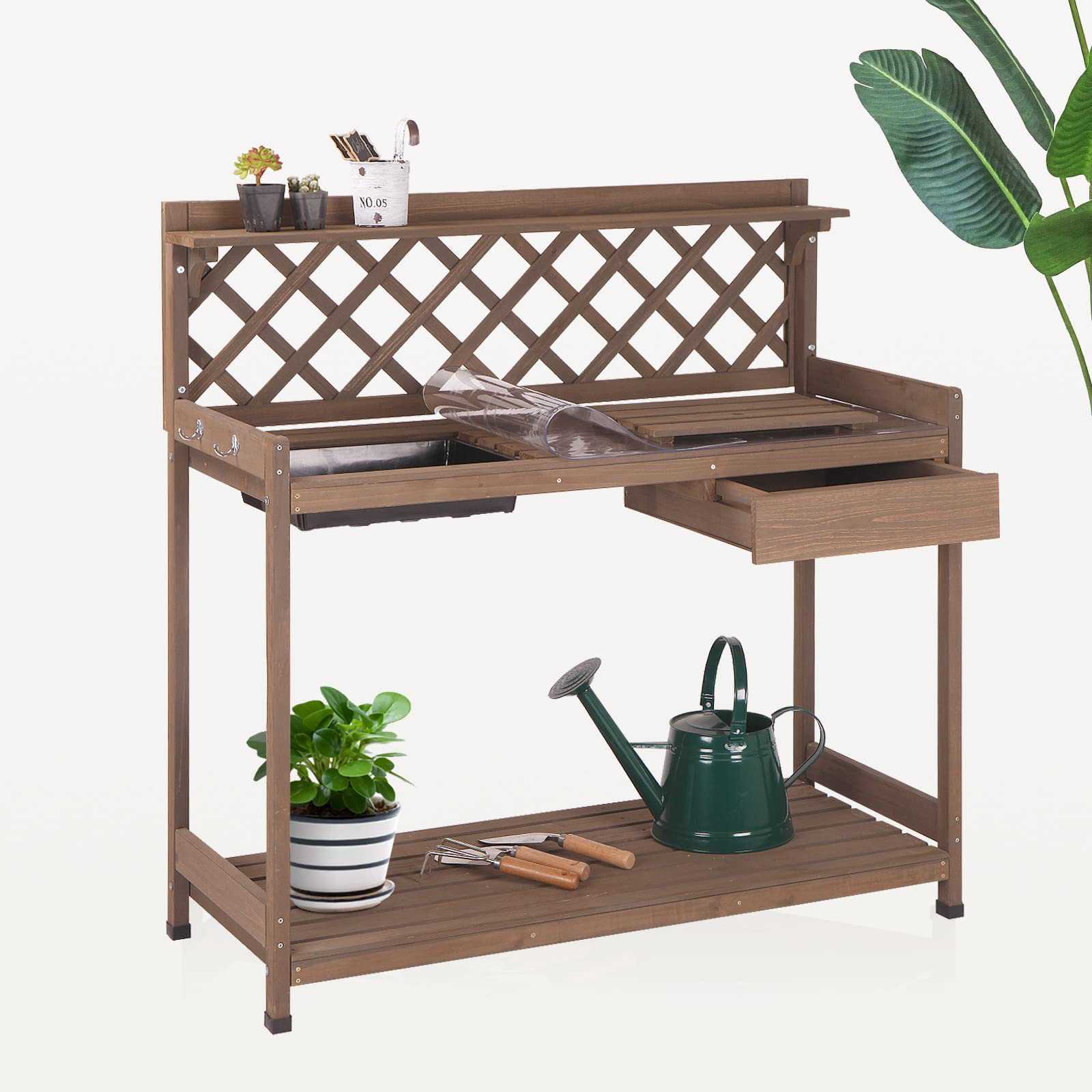 Arlmont & Co. Potting Bench Potting Table Potting Benches For Outside ...