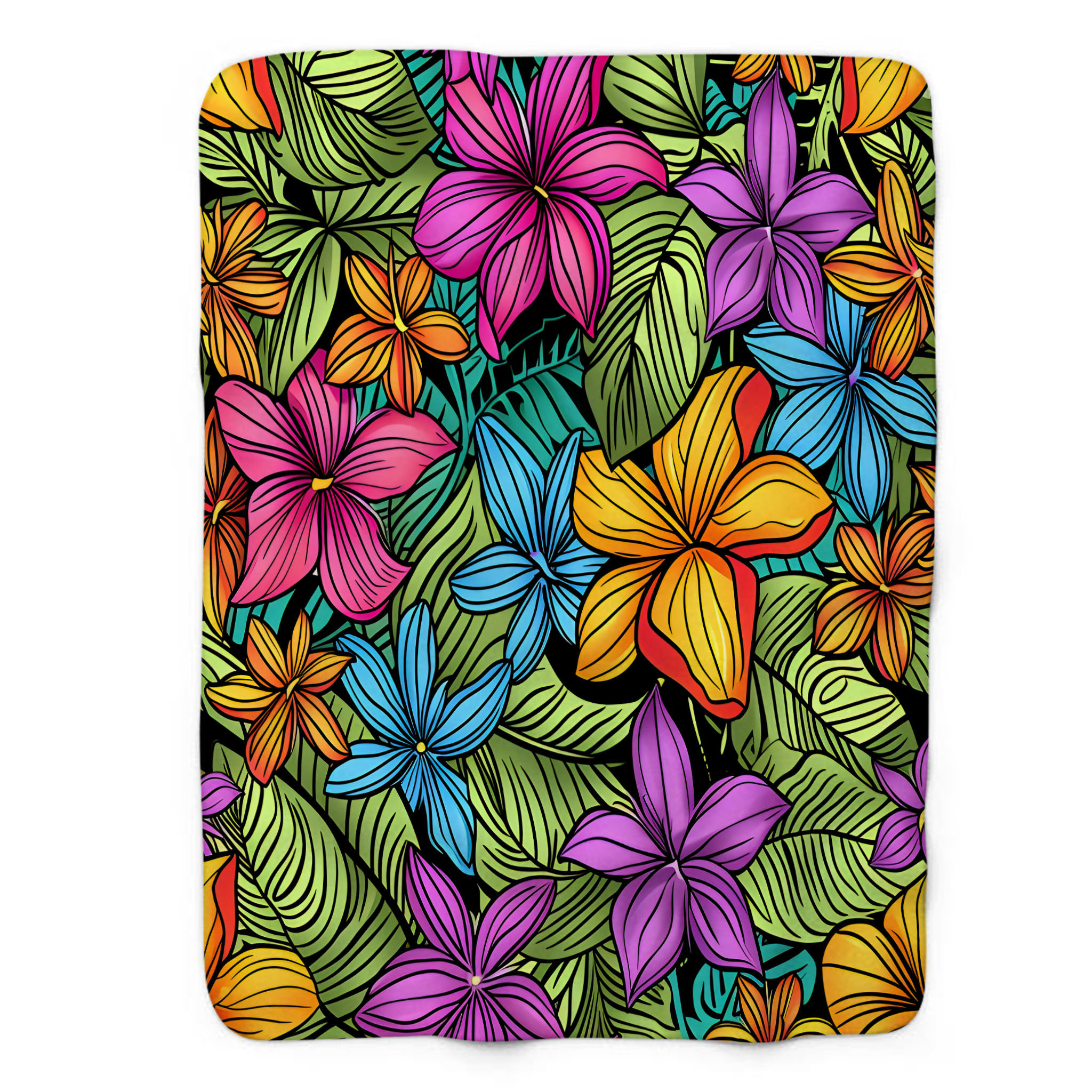 MentionedYou Tropical Zen - 1 Piece Premium Sherpa Blanket - Wayfair Canada