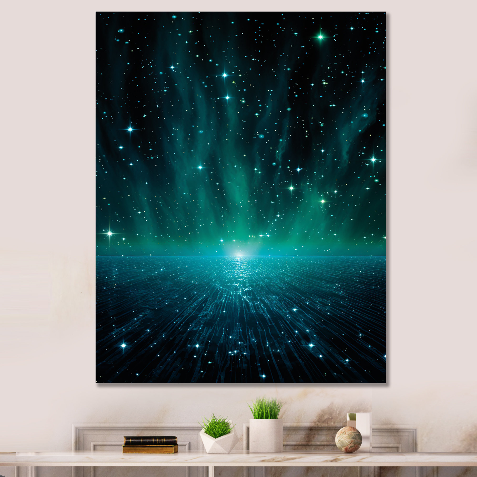 Design Art Black Interstellar Gaz - Space Planet Wall Art | Wayfair