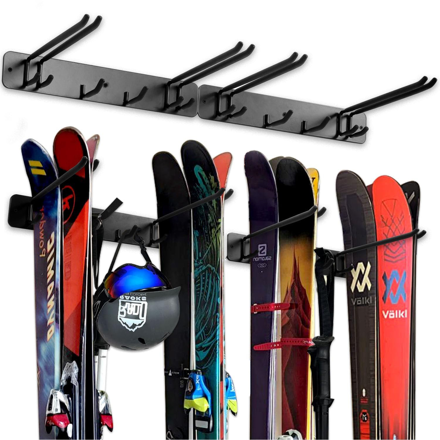 Latitude Run® Wall Mount Ski Storage Rack,Garage Snowboard Storage ...