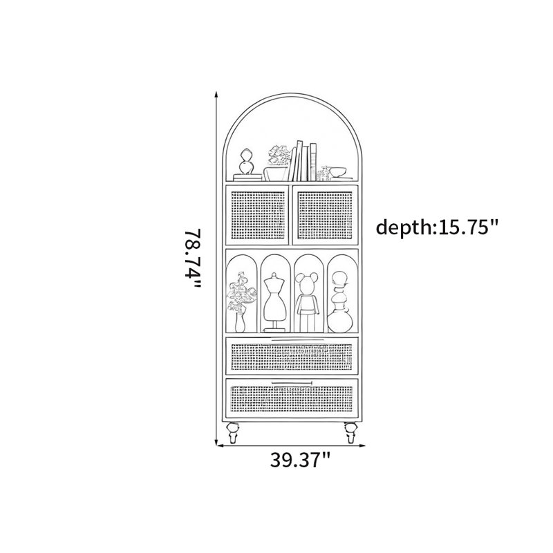 Parttlion Arch storage cabinet Solid wood bookcase | Wayfair