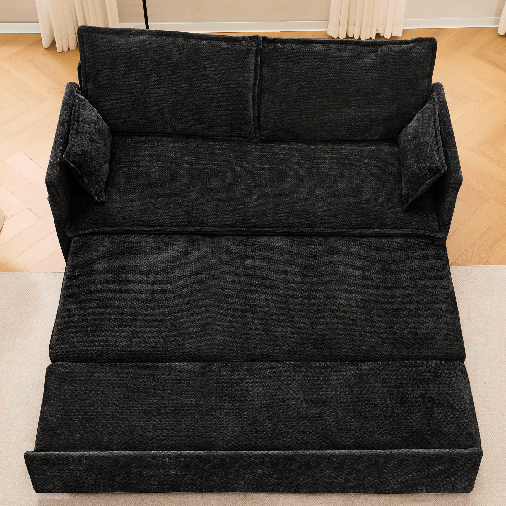 Hokku Designs 59.5inch Bed With Chenille Material, Side Storage For ...