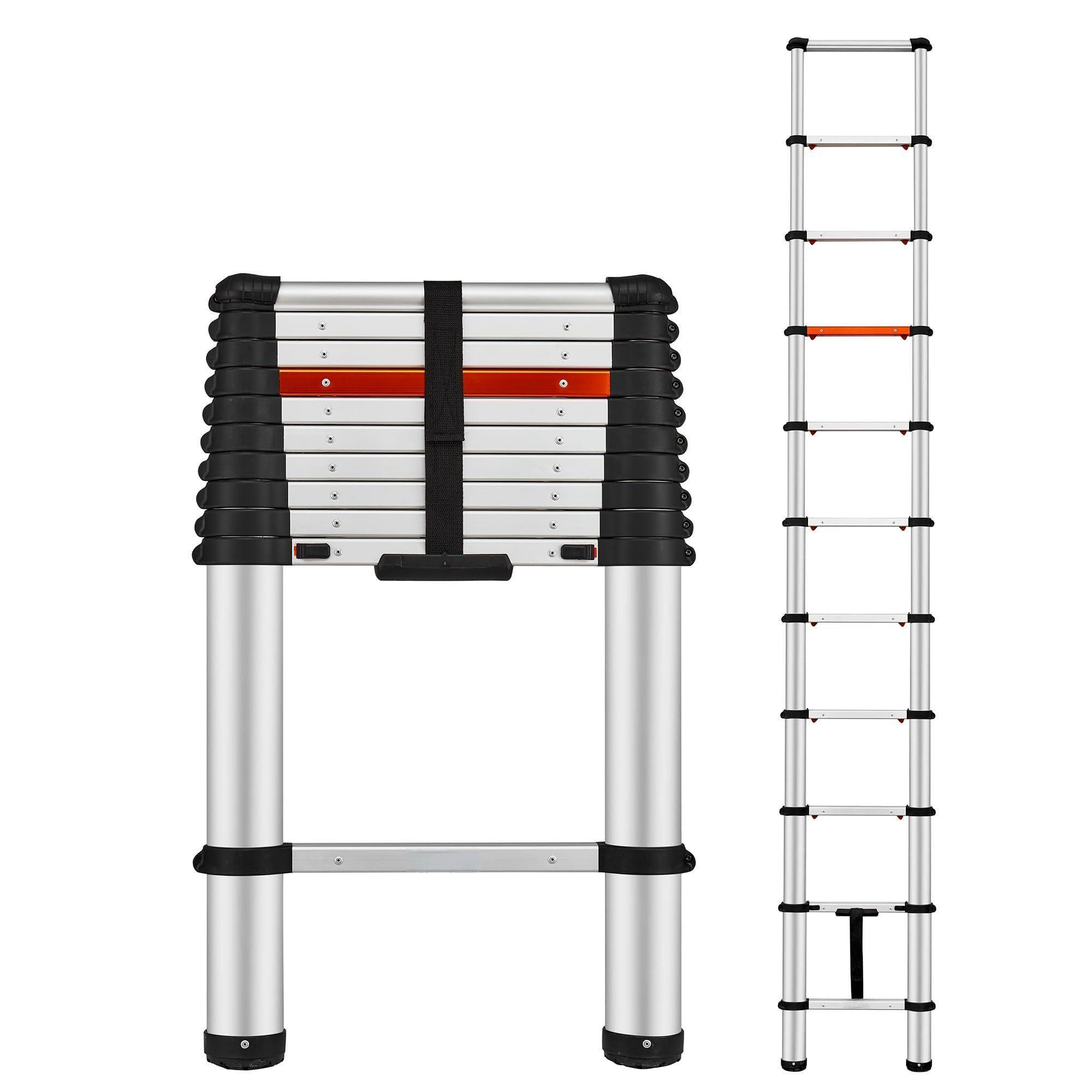 Latitude Run® Telescoping Ladder, 10.8 FT Aluminum Lightweight ...