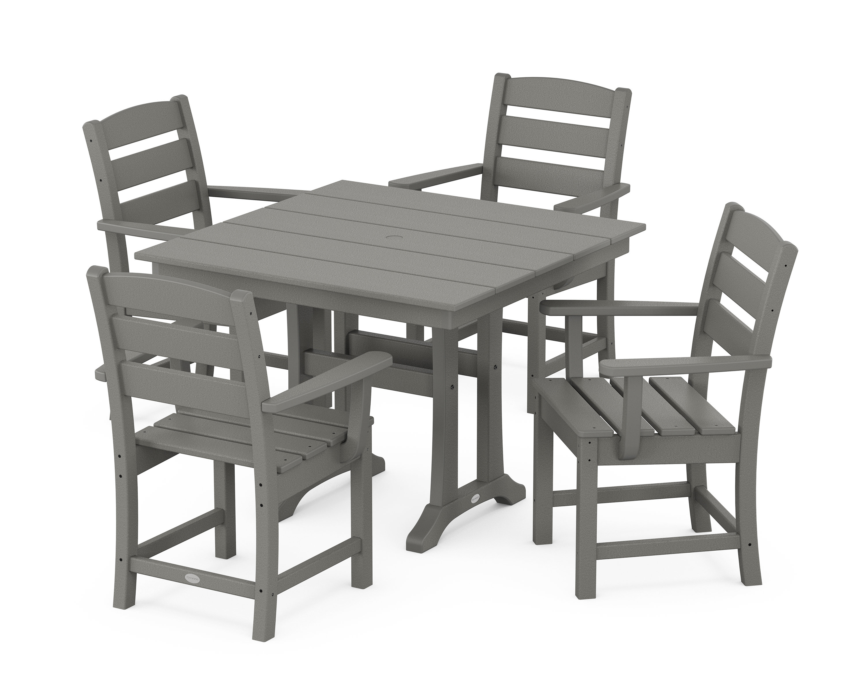 POLYWOOD® Lakeside 5-Piece Farmhouse Trestle Arm Chair Dining Set ...