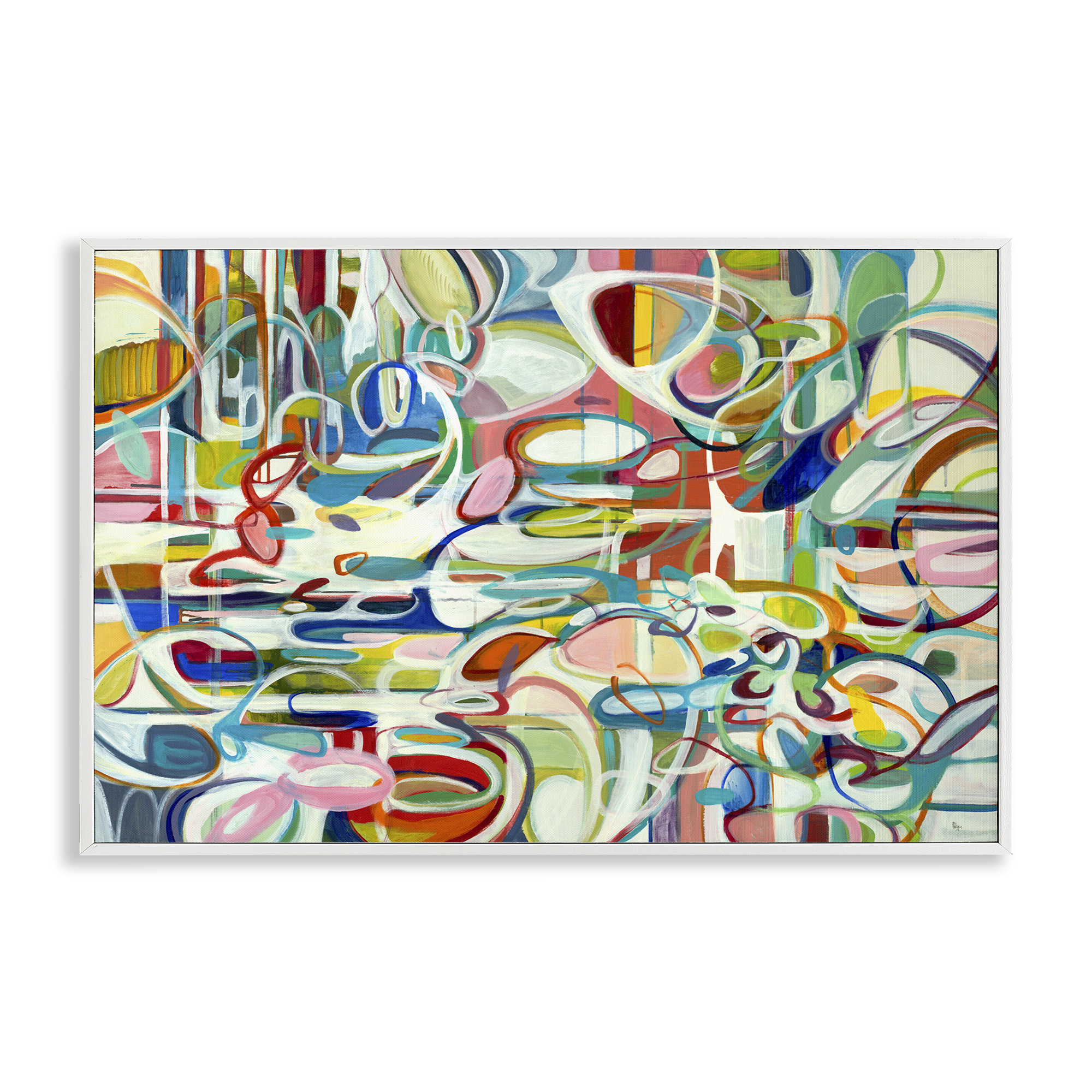 Dakota Fields Round Geometric Pattern Framed Giclee Art by Lisa Ridgers ...