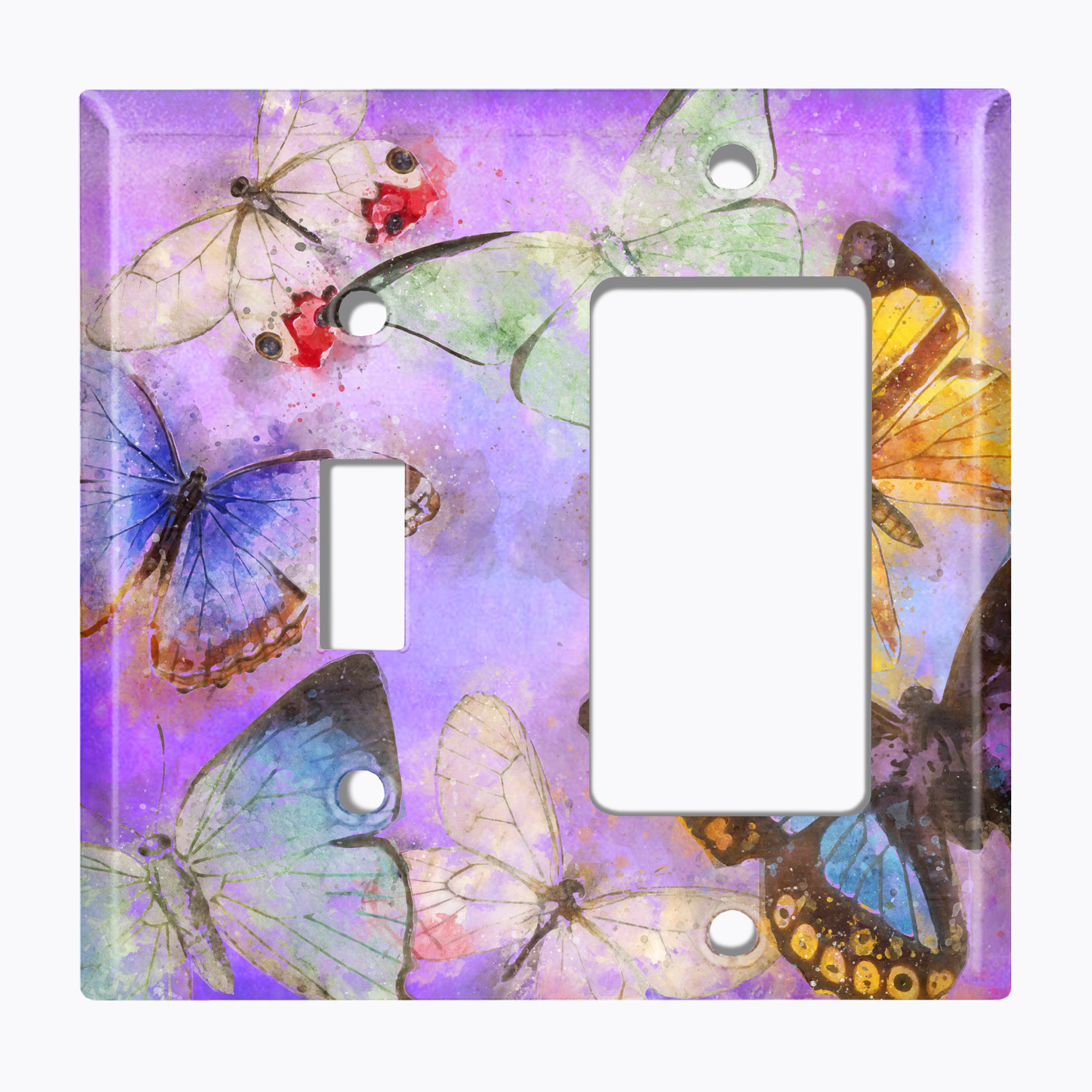 WorldAcc Metal Light Switch Plate Outlet Cover (Butterfly Unicorn ...