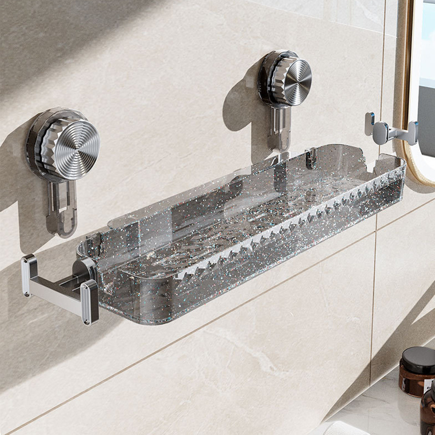 Rebrilliant Suction Cup Shower Caddy Wall Mounted | Wayfair