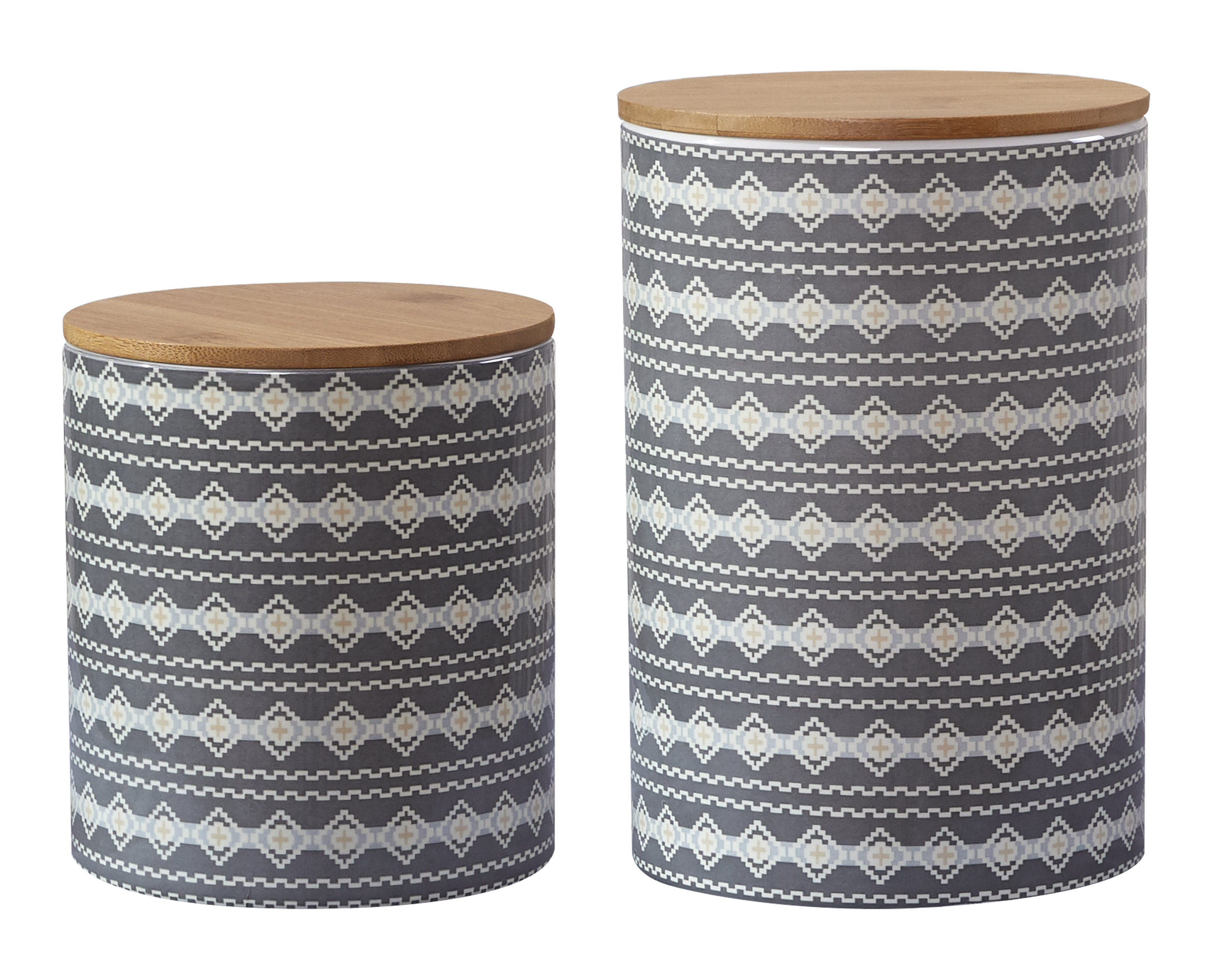Paseo Road by HiEnd Accents 2-Pc Large Aztec Design Canister Set | Wayfair