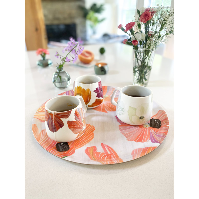 India & Purry Swedish Serving Tray: Hibiscus on Snow | Wayfair