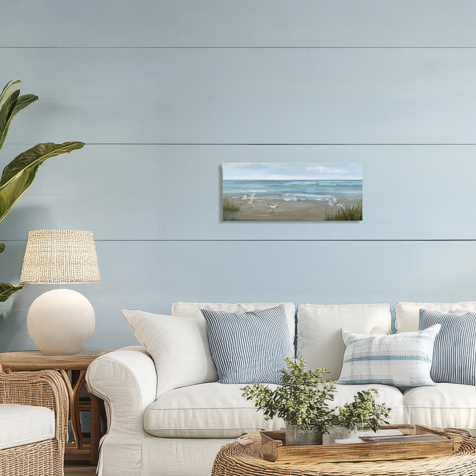 Highland Dunes Sandpiper View From Beach Canvas, design by Nan | Wayfair