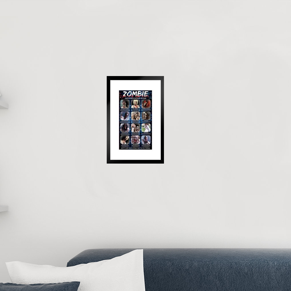 Trinx Zombie Identification Guide Humor Matted Framed Art Print Wall ...