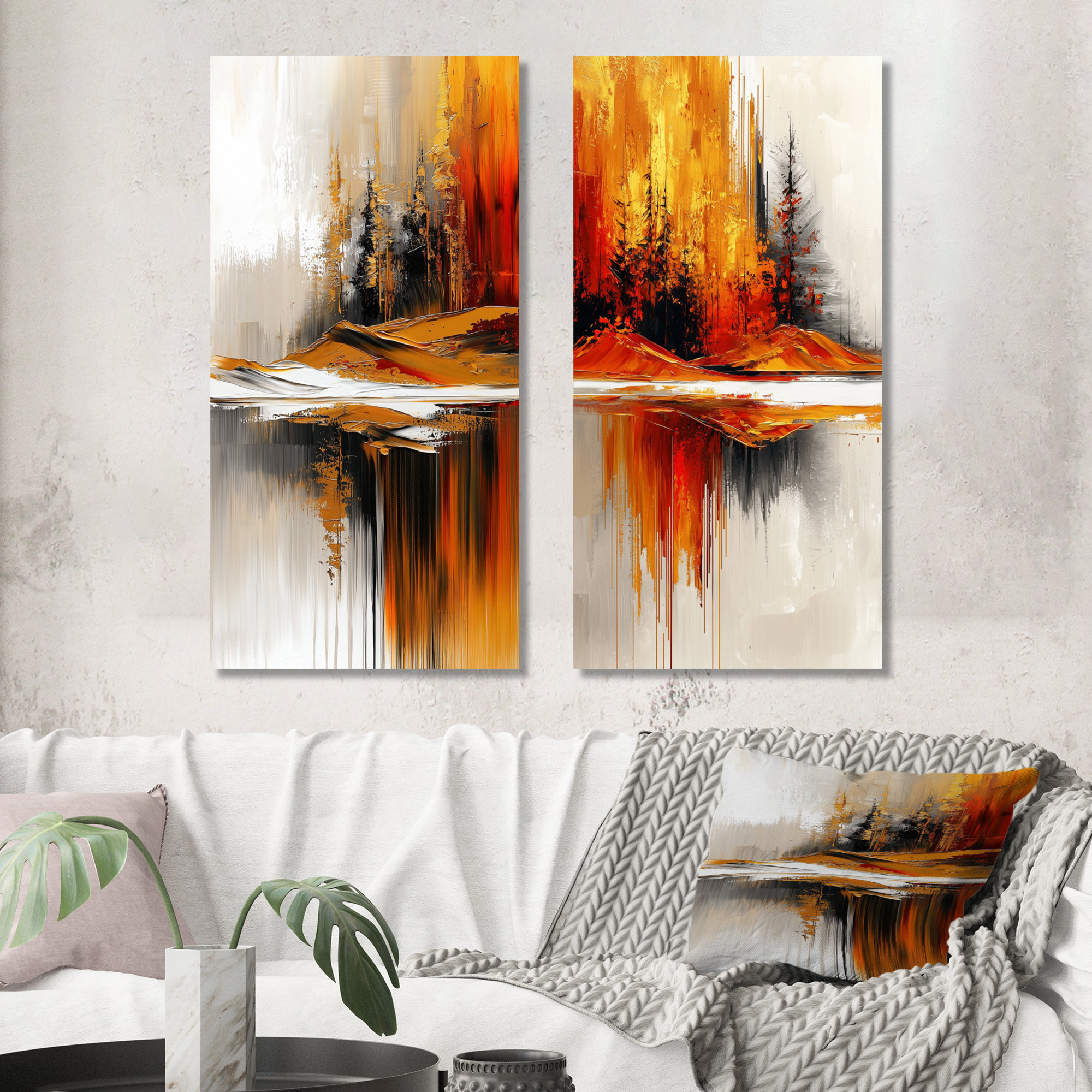 Latitude Run® Abstract Autumn Forest In Ethereal Horizon I - Landscapes ...