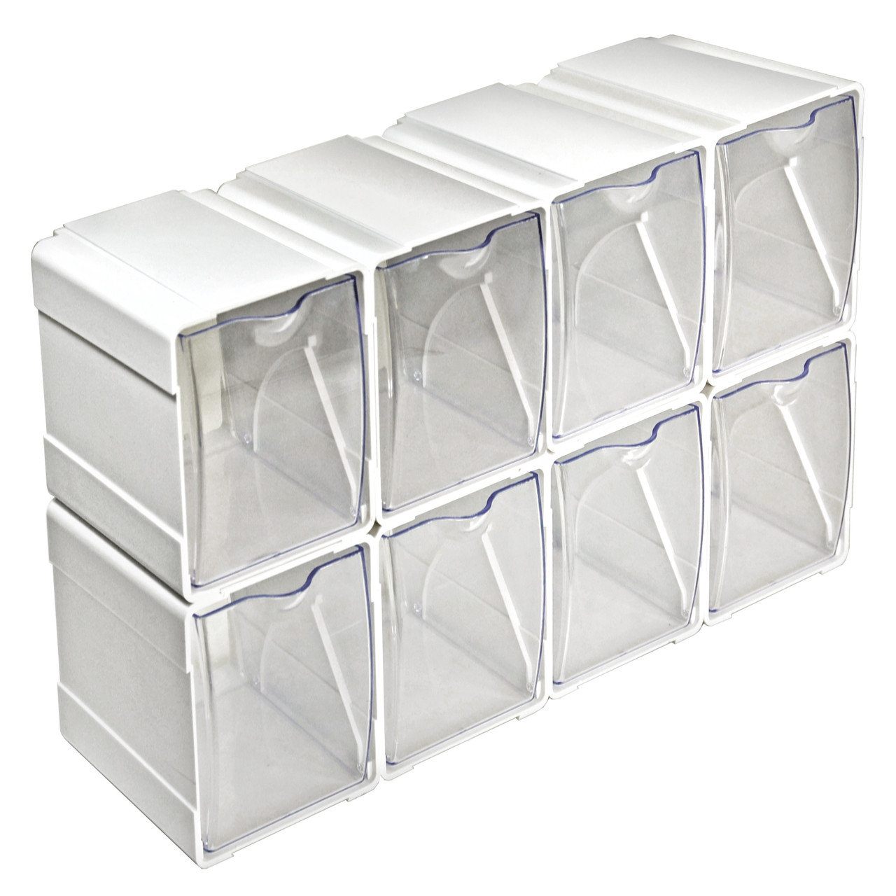 Azar Displays White Stackable Tilt Bin Counter Organizers 8-Pack | Wayfair