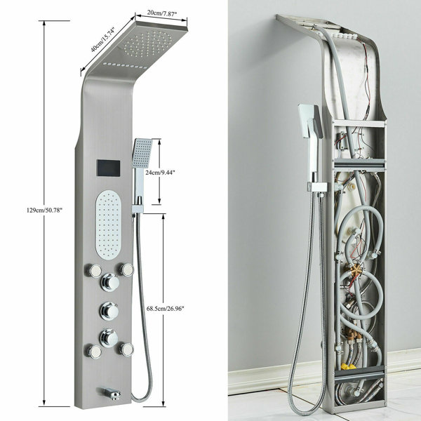 Senlesen 50.78" Shower Panel with Fixed Shower Head & Reviews | Wayfair